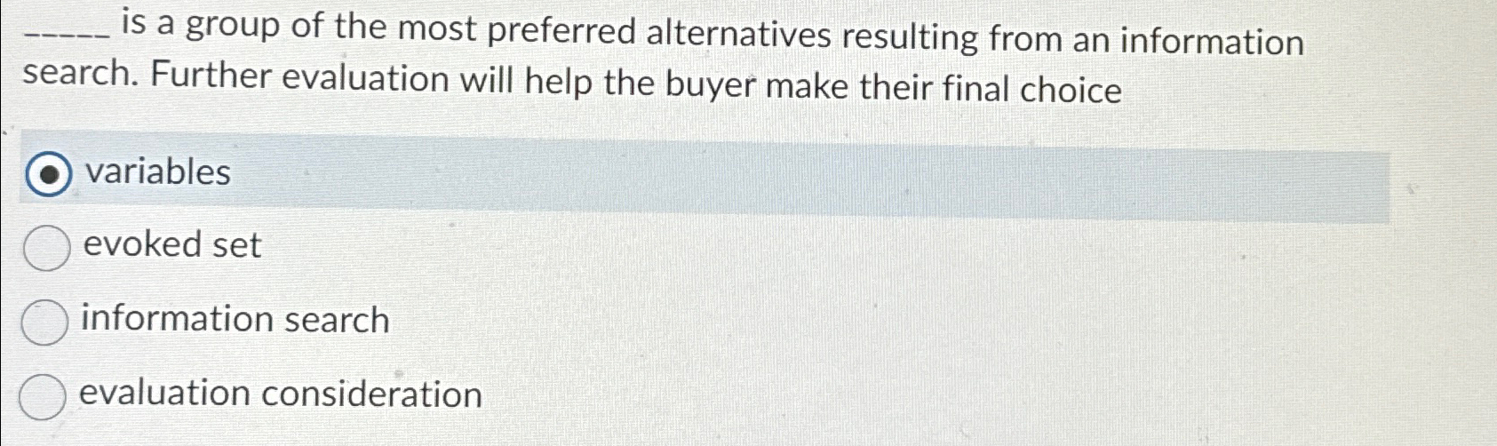Solved is a group of the most preferred alternatives | Chegg.com