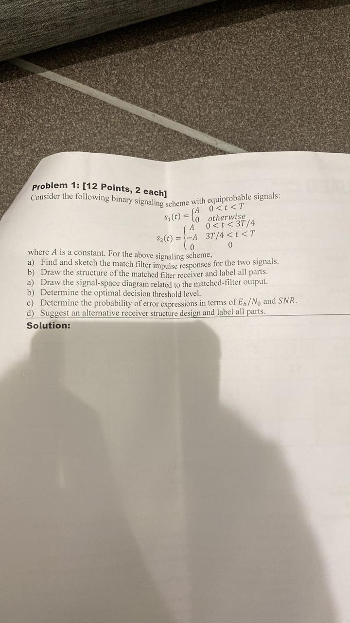 Solved Problem 1 12 ﻿points 2 ﻿each Consider The 