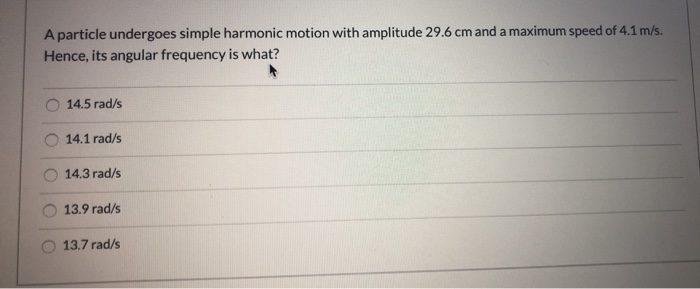 Solved A particle undergoes simple harmonic motion with | Chegg.com