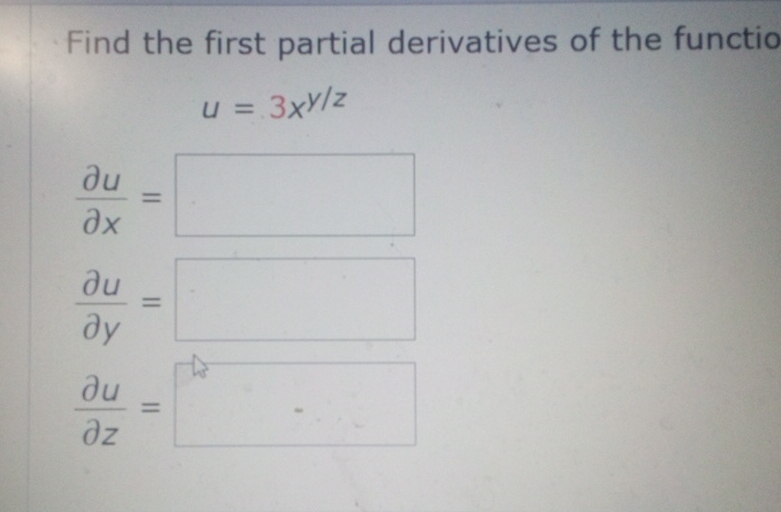 Solved Find the first partial derivatives of the | Chegg.com