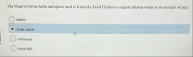 Solved The Blend of eleves herbs and spices und in Kentucky | Chegg.com