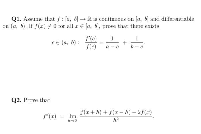 Solved Q1. Assume that f:[a,b]→R is continuous on [a,b] and | Chegg.com