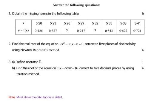 Solved Answer the following questions: 1. Obtain the mising | Chegg.com