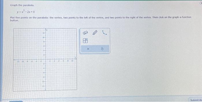 Solved Graph the parabola. y=x2−2x+3 Plot five points on the | Chegg.com