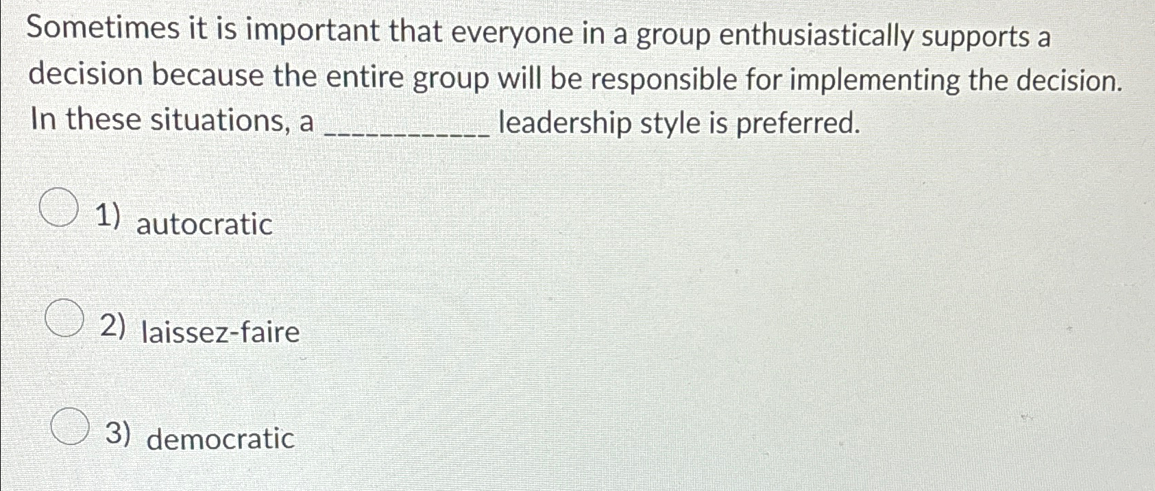 Solved Sometimes it is important that everyone in a group | Chegg.com