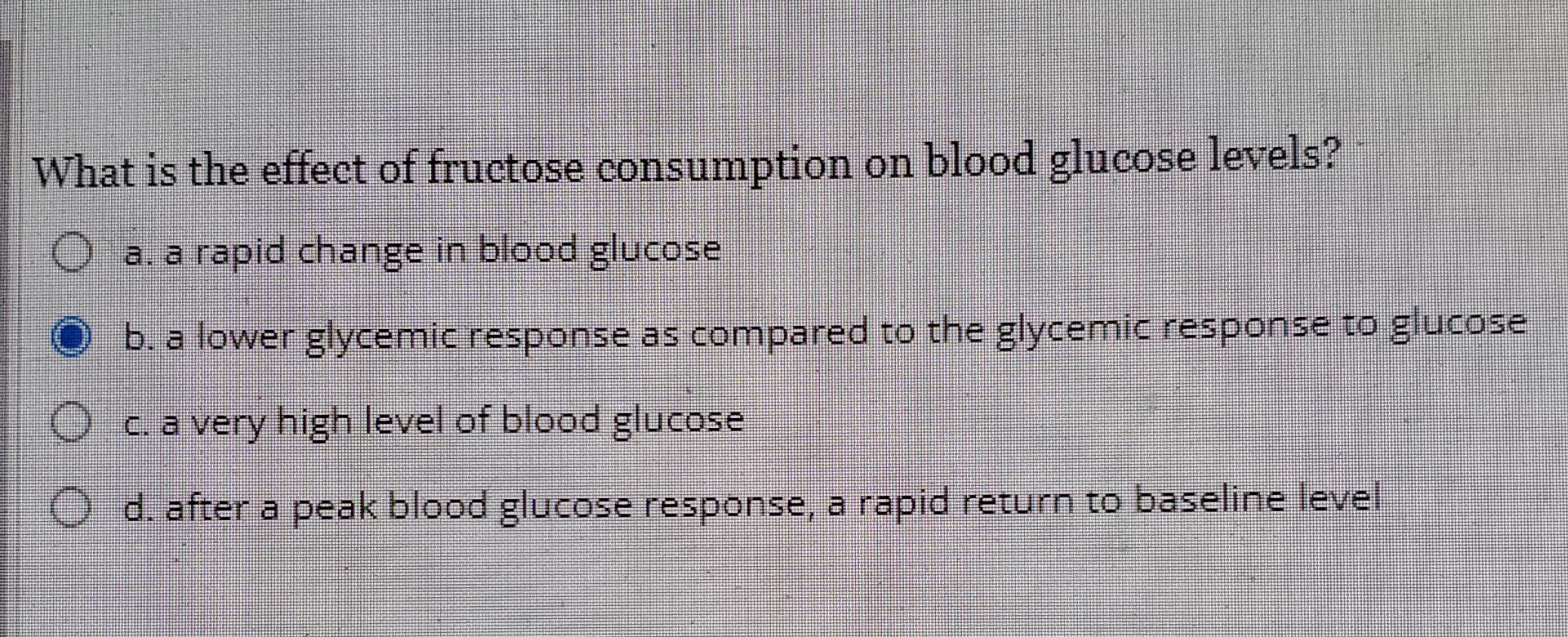 Solved What is the effect of fructose consumption on blood | Chegg.com