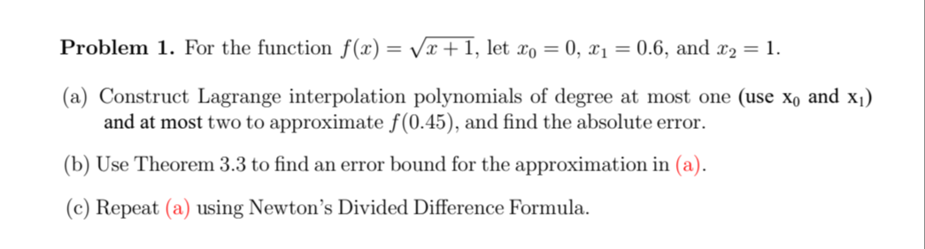 Solved Problem 1. For the function f(x)=x+1, let | Chegg.com