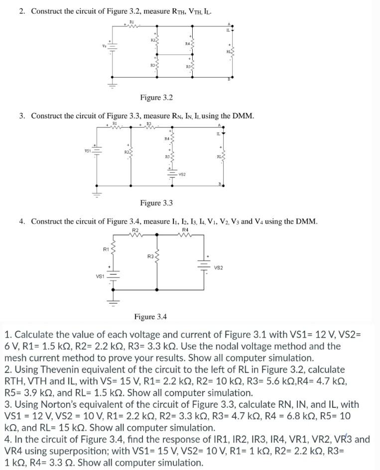 Solved 2. Construct the circuit of Figure 3.2 , measure | Chegg.com