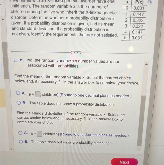 Solved Five males with an X-linked genetic disorder have one | Chegg.com
