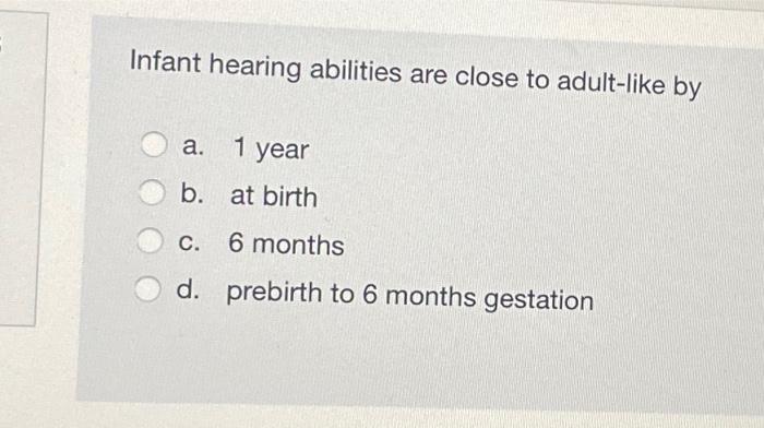 Solved During later infancy and preschool, children's | Chegg.com