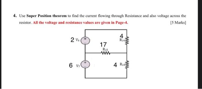 Solved 4. Use Super Position theorem to find the current | Chegg.com