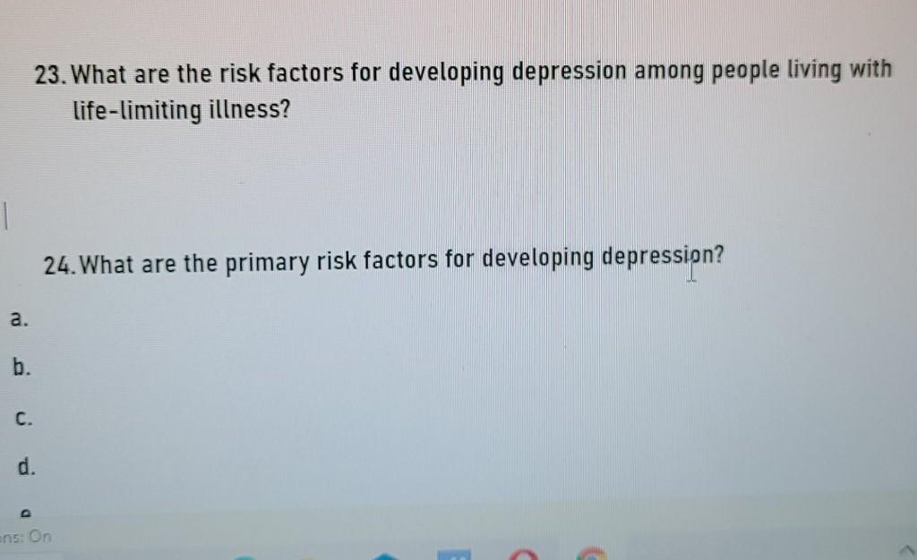 Solved 23. What are the risk factors for developing | Chegg.com