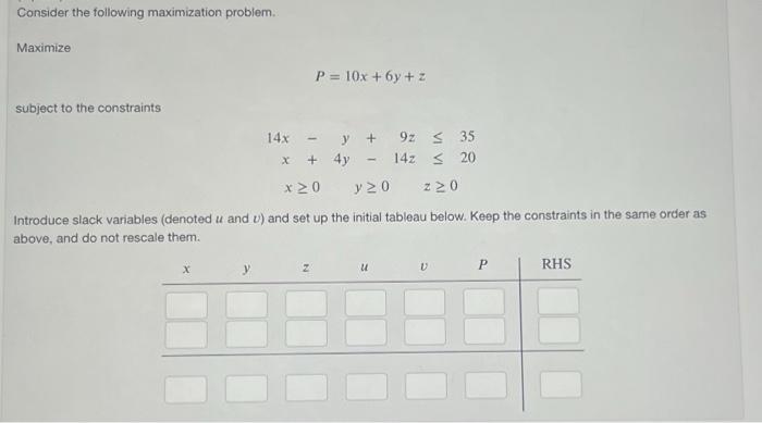 Solved Consider the following maximization problem. Maximize | Chegg.com
