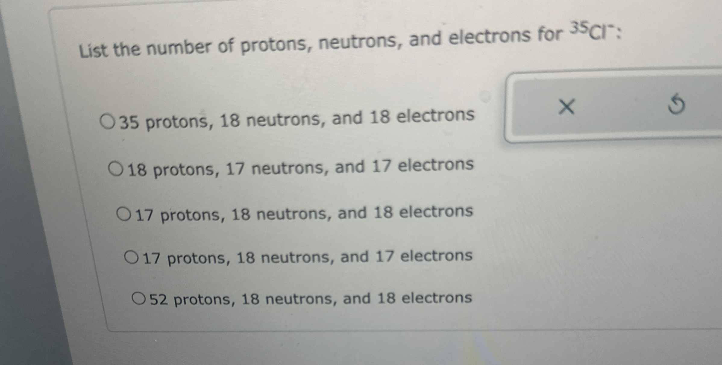 Solved List the number of protons, neutrons, and electrons | Chegg.com