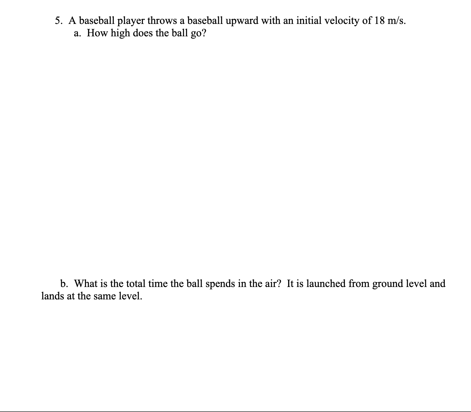 Solved A baseball player throws a baseball upward with an | Chegg.com