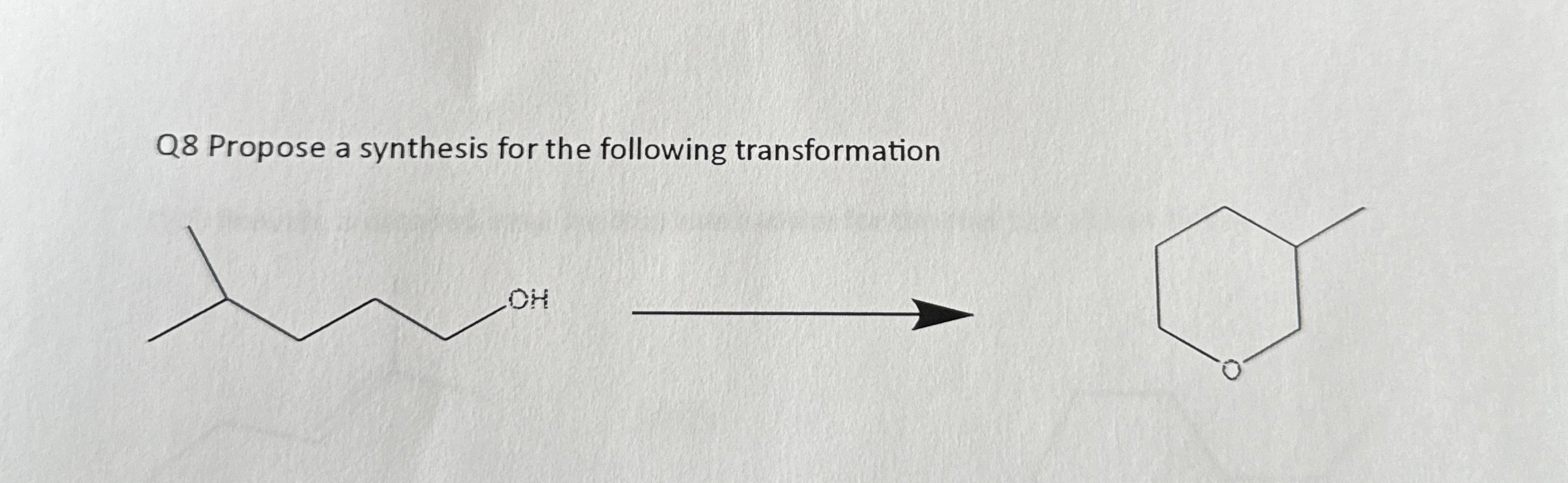 Solved Q8 ﻿Propose a synthesis for the following | Chegg.com