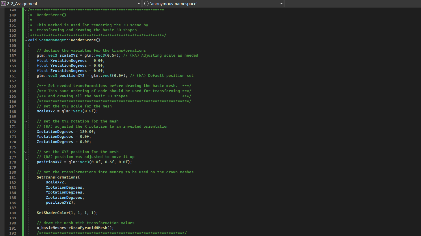Solved I need to edit the code to make it a triangle as | Chegg.com