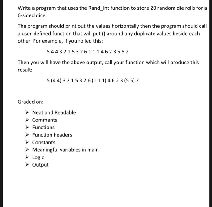 Solved Write a program that uses the Rand_Int function to | Chegg.com