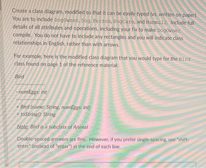 Solved Create a class diagram, modified so that it can be | Chegg.com