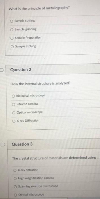 Solved What is the principle of metallography? Sample | Chegg.com