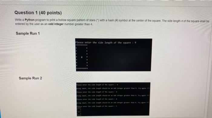 Solved Question 1 (40 points) Write a Python program to | Chegg.com