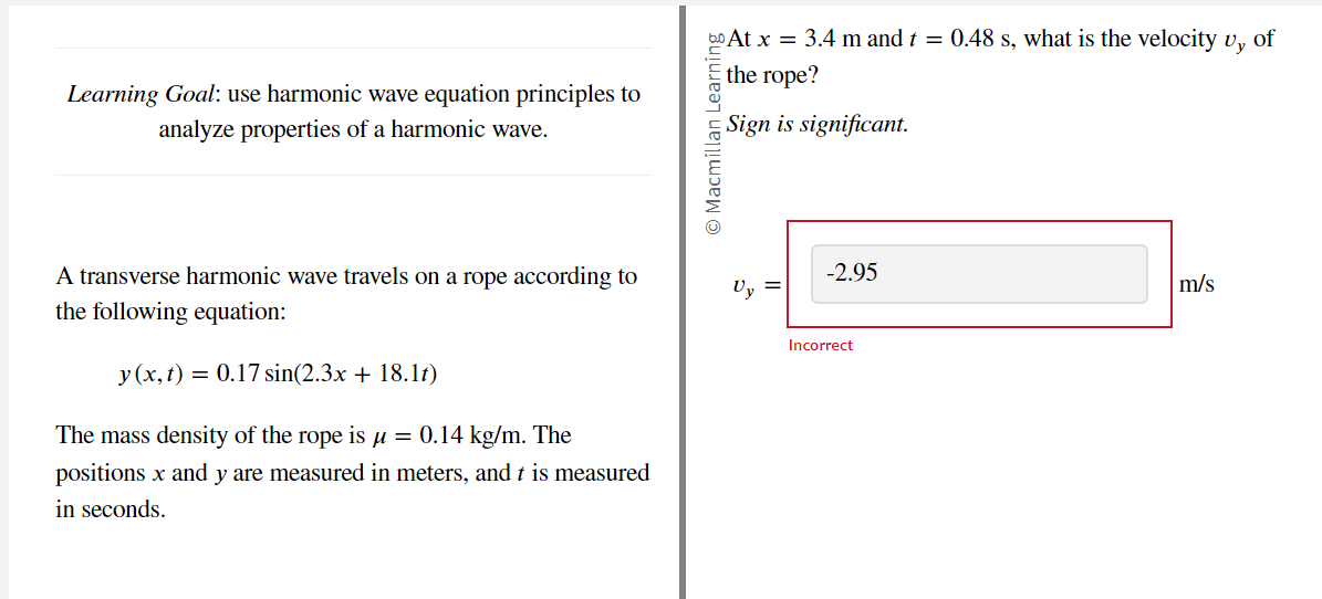 Solved Learning Goal: use harmonic wave equation principles | Chegg.com