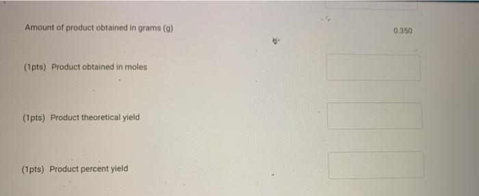 Solved Data Collection Amount of reactant used in grams (9) | Chegg.com