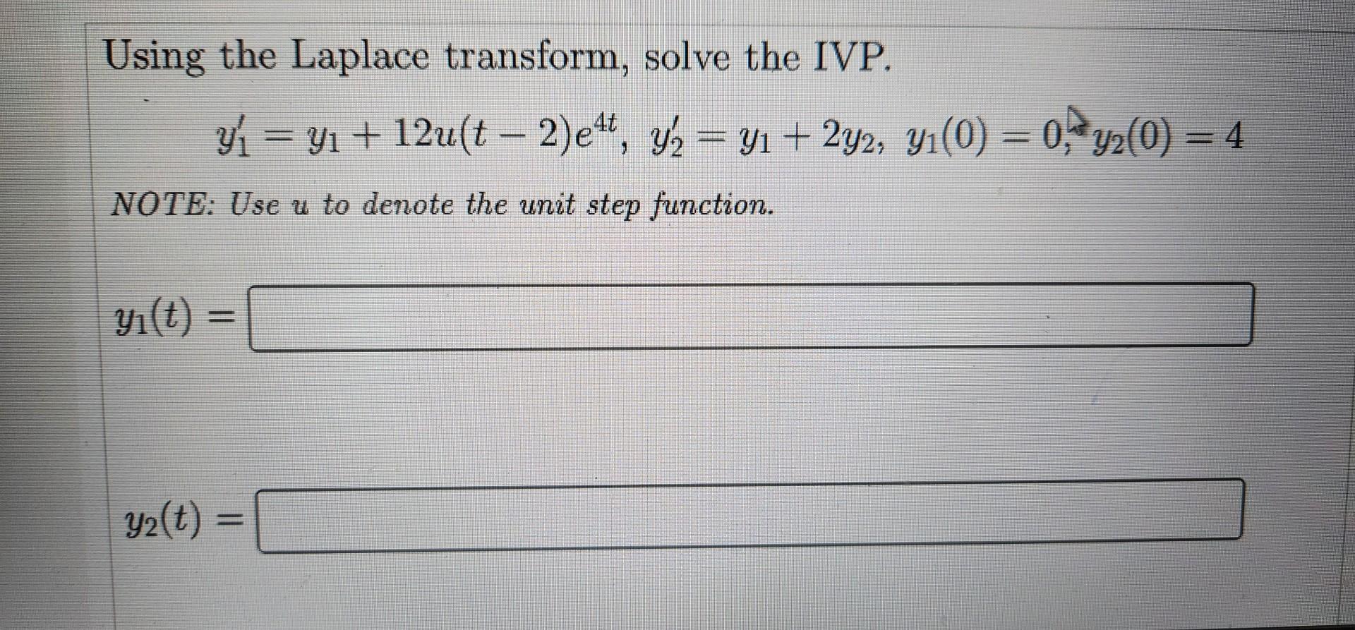 Solved Using the Laplace transform, solve the IVP. | Chegg.com