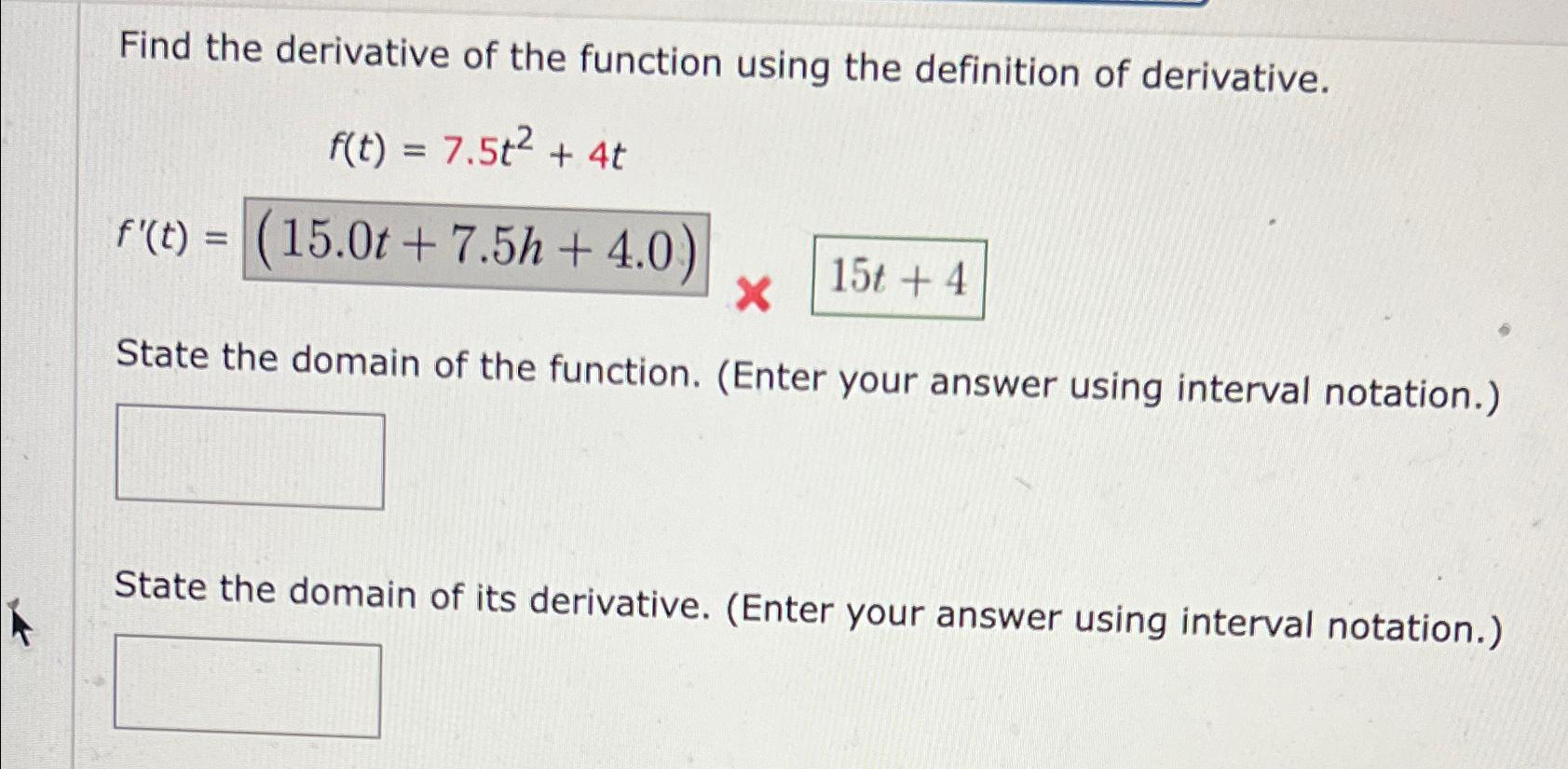 Solved Find the derivative of the function using the | Chegg.com