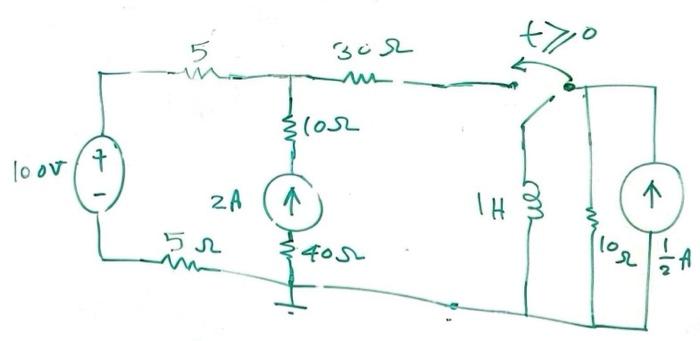 Solved Find thevenin circuit then find tau by using tau=L/R | Chegg.com