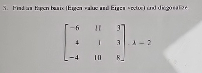 Solved Find an Eigen basis (Eigen value and Eigen vector) | Chegg.com