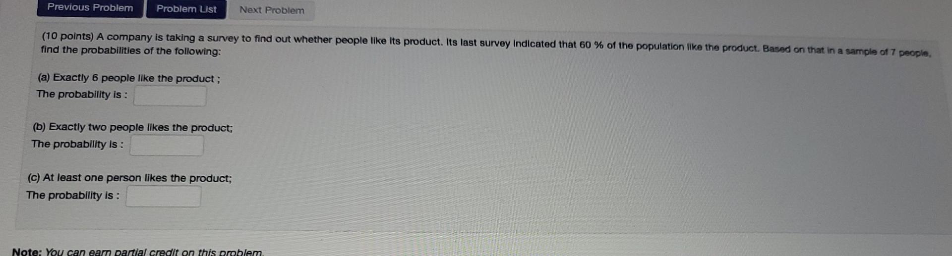 Solved Previous Problem Problem Ust Next Problem (10 points) | Chegg.com