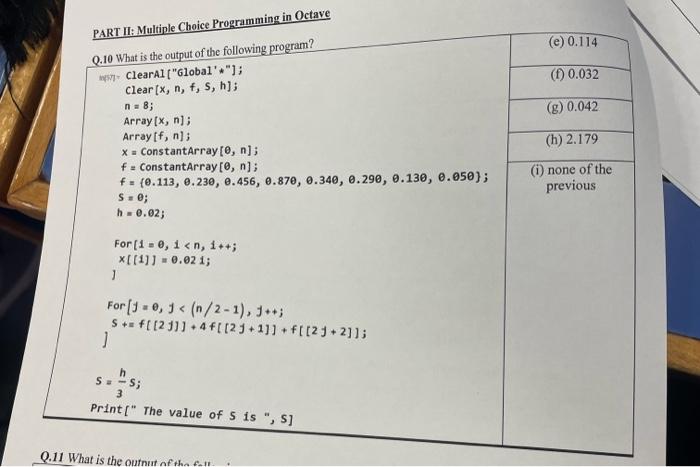 Solved Q.11 What is the outnut | Chegg.com