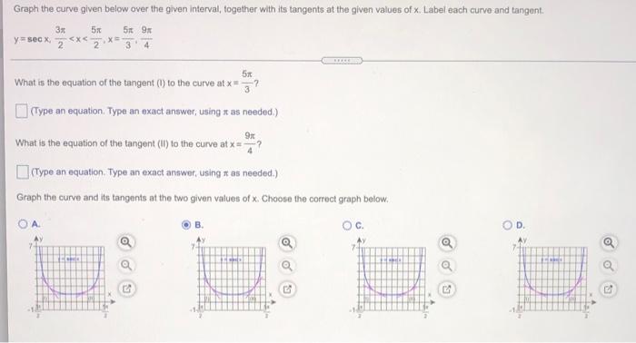Solved Graph the curve given below over the given interval | Chegg.com