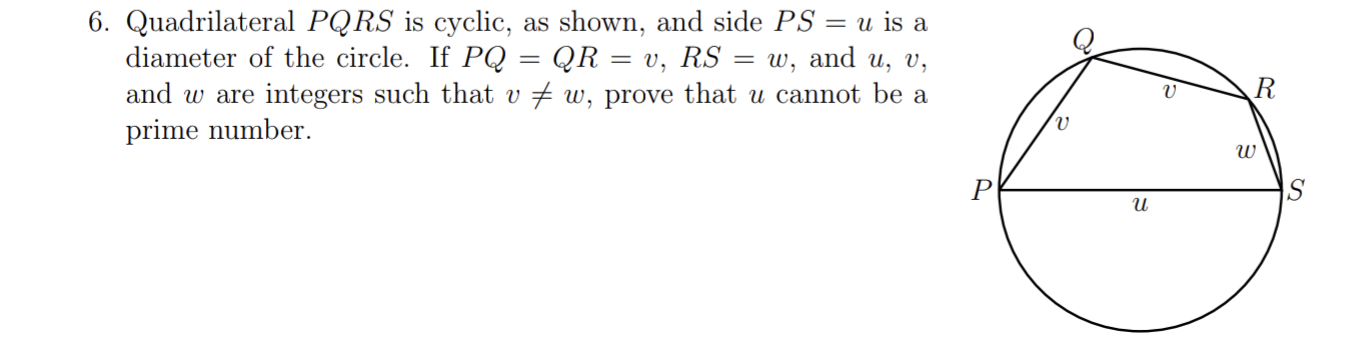 Solved Quadrilateral PQRS ﻿is cyclic, as shown, and side | Chegg.com