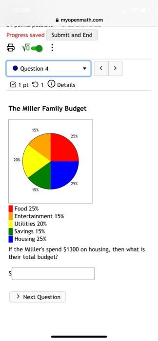 Solved myopenmath.com Progress saved Submit and End VO | Chegg.com