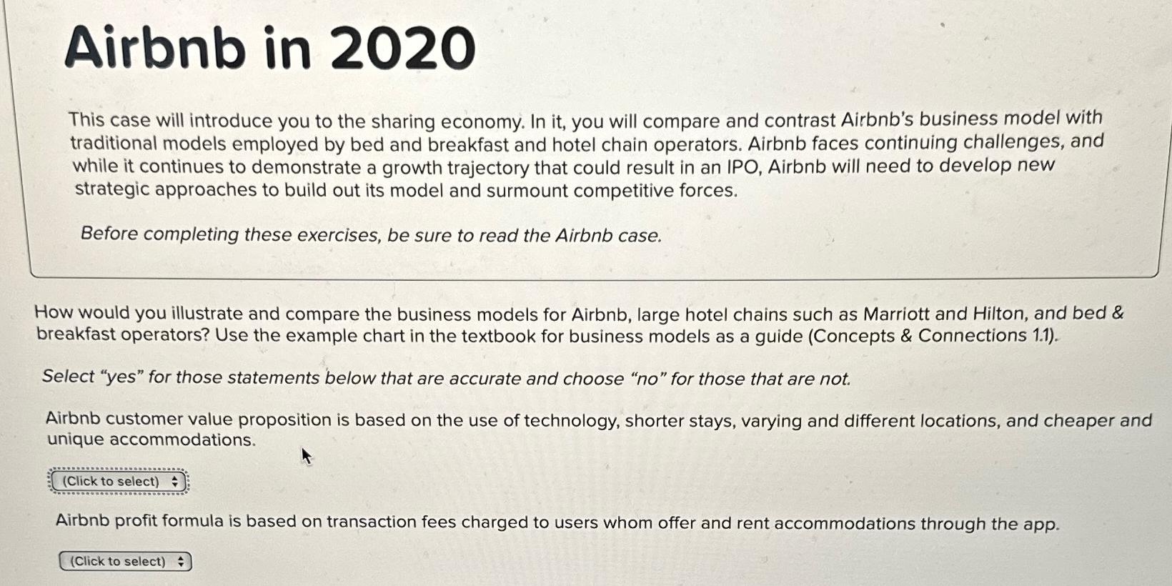Solved Airbnb in 2020This case will introduce you to the | Chegg.com