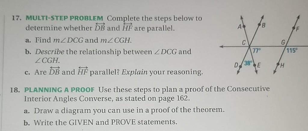 Solved IDENTIFYING PARALLEL LINES Is there enough | Chegg.com