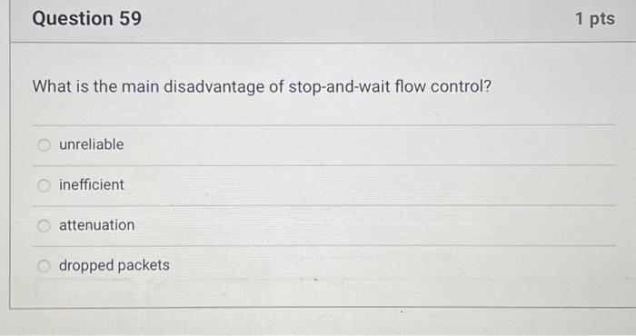Solved What is the main disadvantage of stop-and-wait flow | Chegg.com