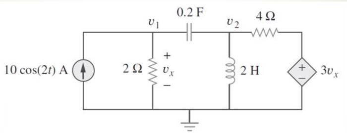 Solved Find v; and Vz through the analysis of nodes. | Chegg.com