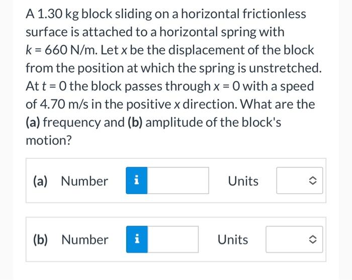 Solved A 1.30 kg block sliding on a horizontal frictionless | Chegg.com