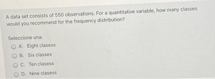 Solved A data set consists of 550 observations. For a | Chegg.com