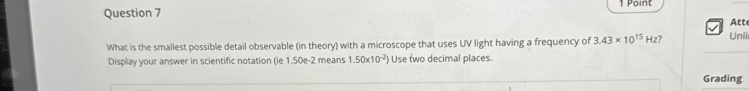 Solved Question 71 ﻿PointWhat is the smallest possible | Chegg.com