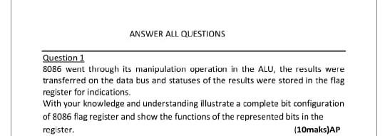 Solved ANSWER ALL QUESTIONS Question 1 8086 went through its | Chegg.com