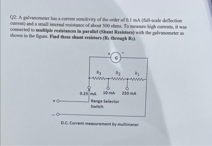 Solved Q1: A galvanometer has a current sensitivity of the | Chegg.com