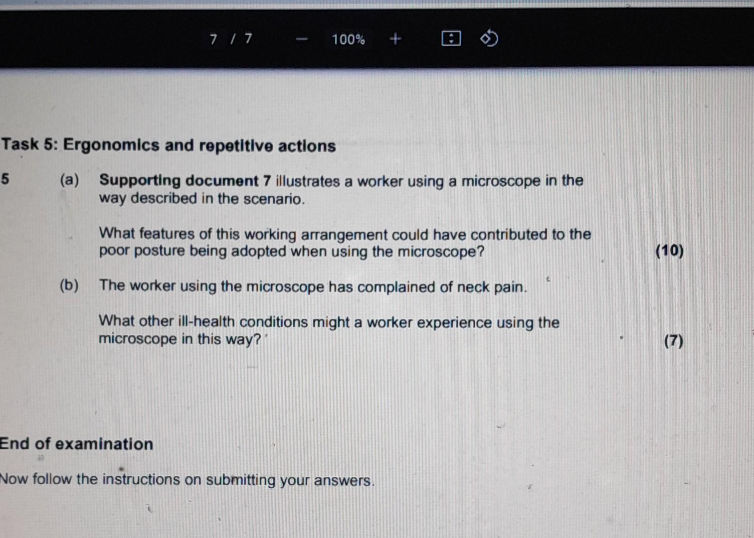 Task 5: Ergonomics and repetitive actions 5 (a) | Chegg.com
