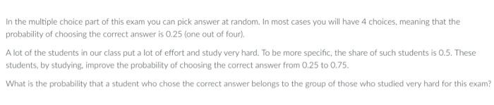 Solved In the multiple choice part of this exam you can pick | Chegg.com