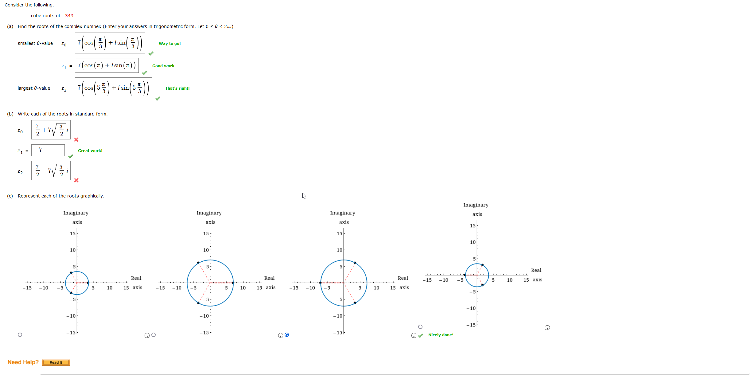 Solved Consider the following.cube roots of -343(a) ﻿Find | Chegg.com