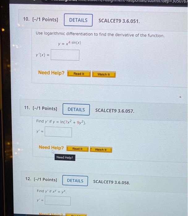 Solved Use logarithmic differentiation to find the | Chegg.com