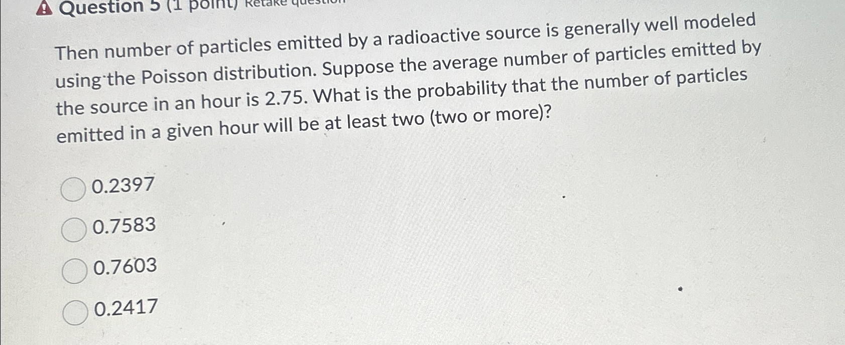 Solved Then number of particles emitted by a radioactive | Chegg.com
